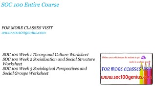 SOC 100 GENIUS Doing by learn--soc100genius.com at emaze Presentation