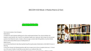 BSCOM 410 Enhance teaching snaptutorial.com at emaze Presentation