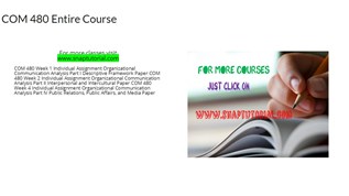COM 480 Effective Communication-snaptutorial.com at emaze Presentation