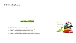 HCS 325 Enhance teaching snaptutorial.com at emaze Presentation