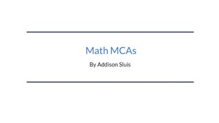 Math MCAs at emaze Presentation
