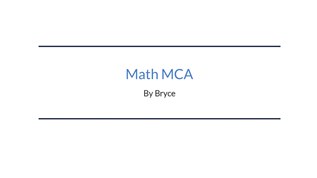 Math MCA at emaze Presentation