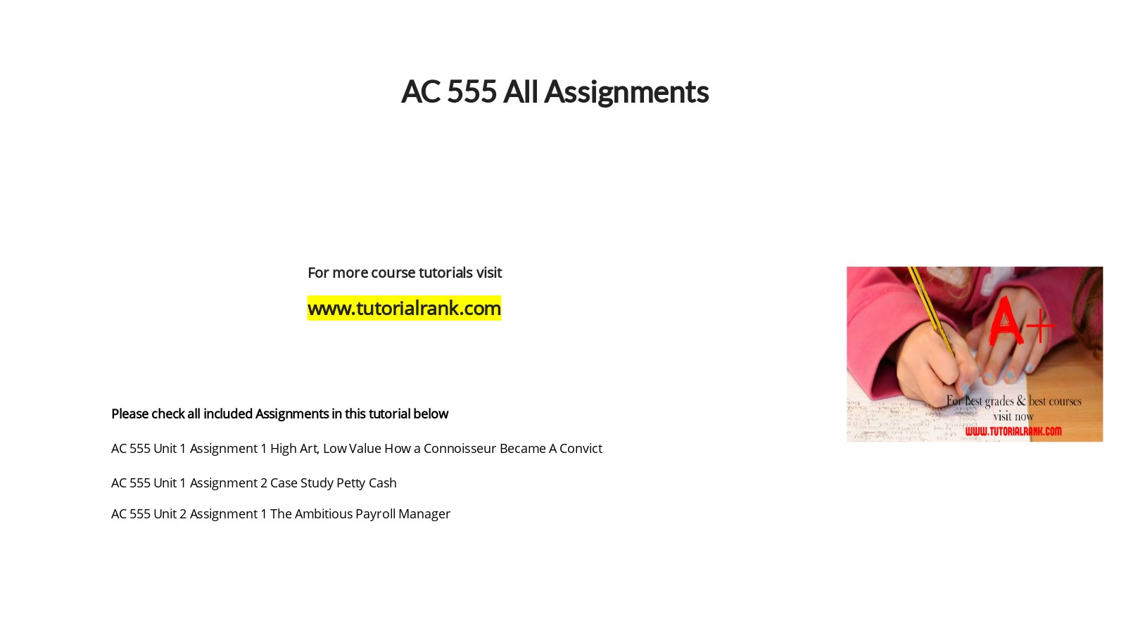 AC 555 Effective Communicationtutorialrank.com at emaze Presentation