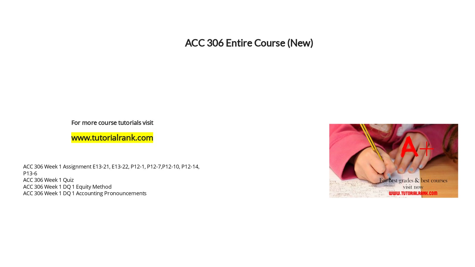 ACC 306 Effective Communicationtutorialrank.com at emaze Presentation