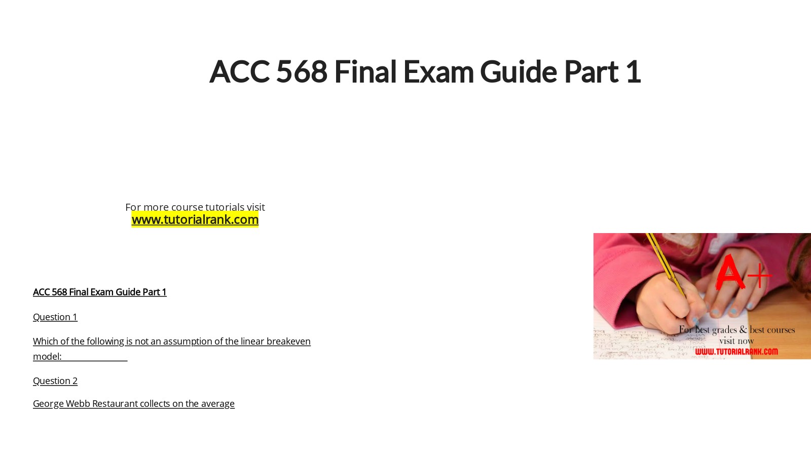 ACC 568 Effective Communicationtutorialrank.com at emaze Presentation