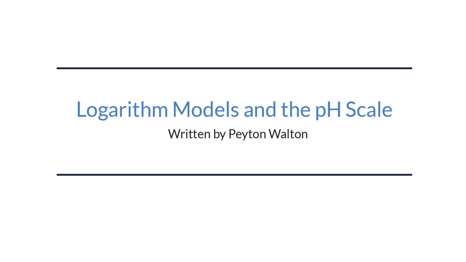 Logarithmic Models and pH Scale at emaze Presentation
