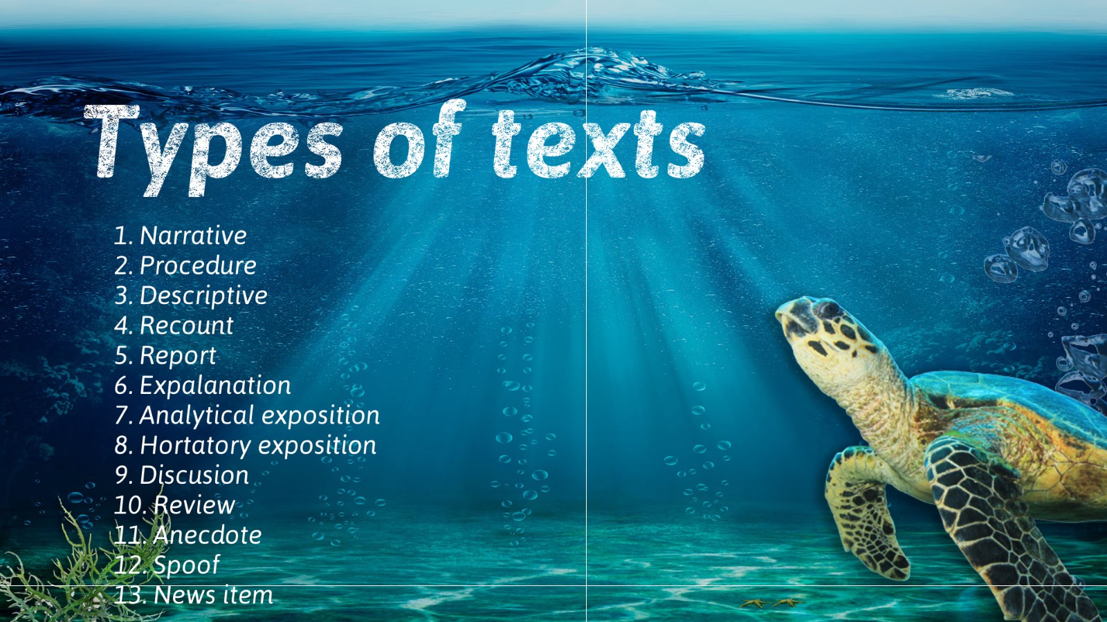 Types of text at emaze Presentation