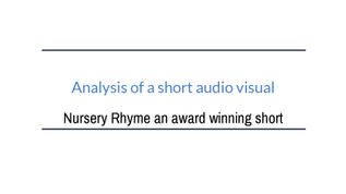 Analysis of a short audio visual at emaze Presentation