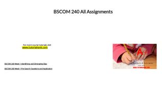 BSCOM 240 Effective Communicationtutorialrank.com at emaze Presentation