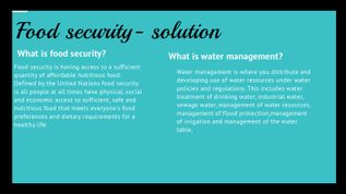 Water Management- food security at emaze Presentation