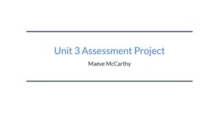 Unit 3 Assessment Project at emaze Presentation