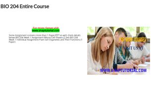 BIO 204 Education Redefined-snaptutorial.com at emaze Presentation