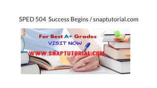 SPED 504 Success Begins snaptutorial.com at emaze Presentation