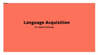 Language Acquisition at emaze Presentation