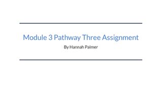 Module 3 Pathway Three Assignment at emaze Presentation
