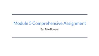 Module 5 Comprehensive Assignment at emaze Presentation