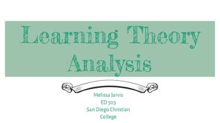 Learning Theory Analysis at emaze Presentation