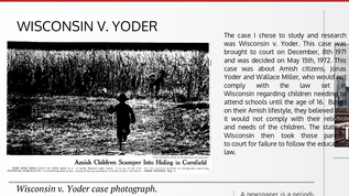 Wisconsin v Yoder at emaze Presentation