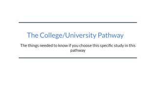 The CollegeUniversity Pathway at emaze Presentation