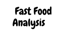 Fast Food Analysis at emaze Presentation
