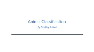 Animal Classification at emaze Presentation