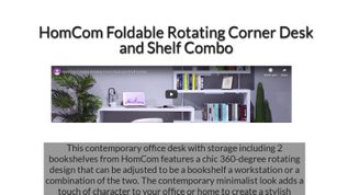 HomCom Foldable Rotating Corner Desk and Shelf Combo on emaze
