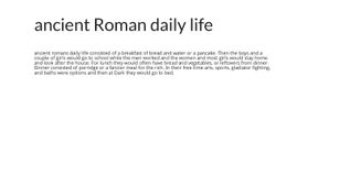 ancient Roman daily life at emaze Presentation