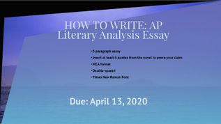 HOW TO WRITE: AP Literary Analysis Essay at emaze Presentation