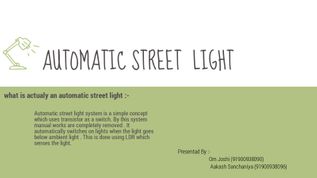 AUTOMATIC STREET LIGHT at emaze Presentation