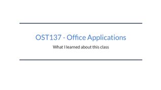 OST137 - Office Applications at emaze Presentation