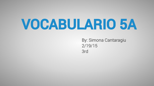 Spanish 5A Vocabulario at emaze Presentation
