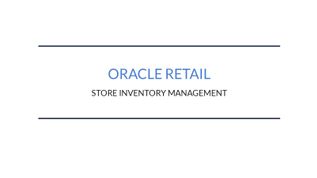 ORACLE RETAIL at emaze Presentation
