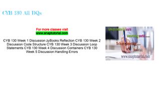 CYB 130 Fabulous Teaching snaptutorial.com at emaze Presentation