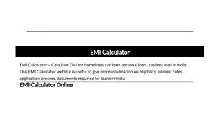 EMI Calculator at emaze Presentation