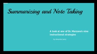 Summarizing & Note Taking by Amanda Jantz at emaze Presentation