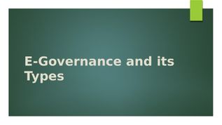 E-Governance and its types at emaze Presentation