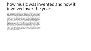 how music was invented and how it involved over the years. at emaze ...