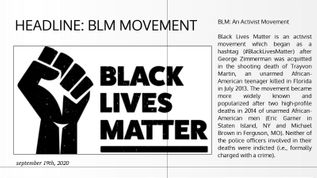 Headline: Police brutality on BLM Movement at emaze Presentation