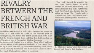 RIVALRY between the french and British war at emaze Presentation