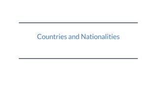 Countries and Nationalities at emaze Presentation
