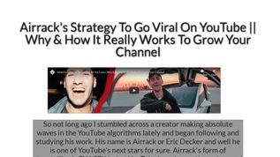 Airrack's Strategy To Go Viral On YouTube || Why & How It on emaze