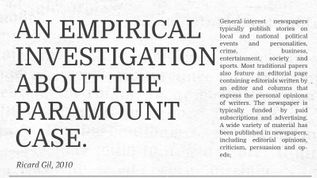 An empirical investigation about the paramount case. at emaze Presentation