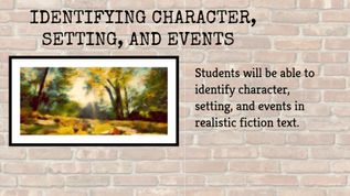 Identifying character, setting, and events at emaze Presentation