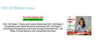 SOC 100 Transform the World snaptutorial.com at emaze Presentation