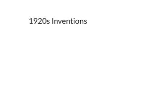 Inventions in the 1920s at emaze Presentation