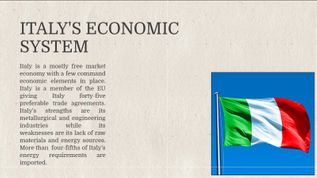 Italy's economic system at emaze Presentation
