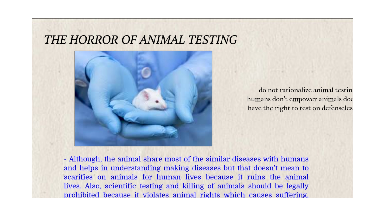 the horror of animal testing at emaze Presentation