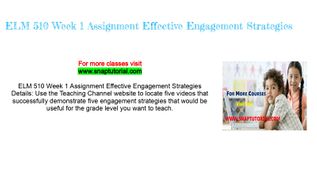 ELM 510 Inspiring Communication snaptutorial.com at emaze Presentation