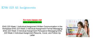 ENG 223 Inspiring Communication snaptutorial.com at emaze Presentation