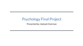 Psychology Final Project at emaze Presentation